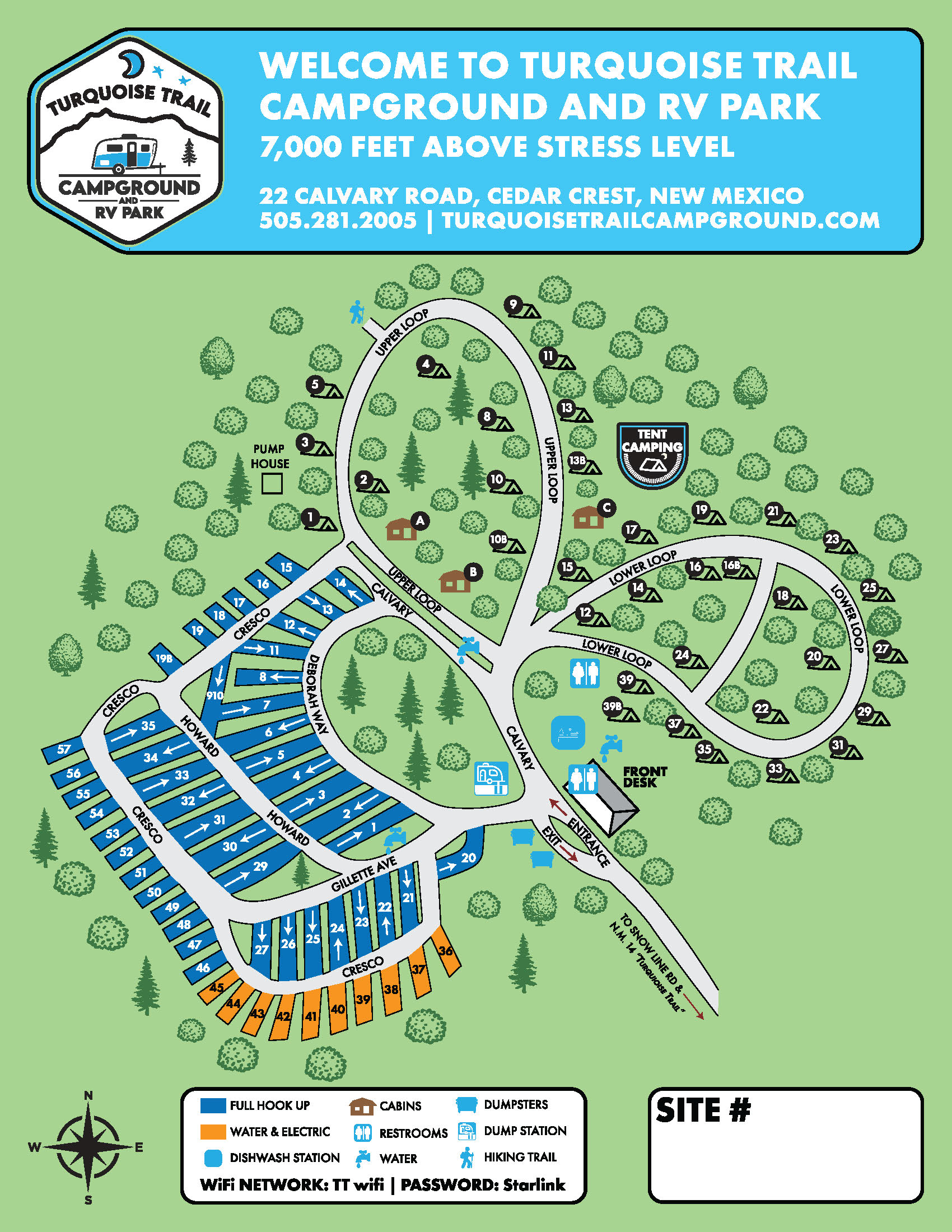 Camp Map and Park Rules – Turquoise Trail Campground